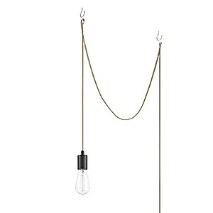WISBEAM Plug in Pendant Lighting, Hanging Light Kits with ON/Off Switch, 15 Feets Cord, Bulbs Not Included, 1-Pack