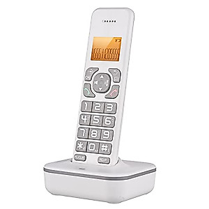 wugui D1102B dless Phone with Answering Machine Caller ID/Call Waiting 1.6 inch Backlight L 3 Lines Screen Display Re able Batteries Port 16 Languages for Office Home Conference