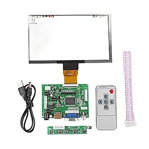 Qioni 7 inch 1024 * 600 LCD TFT Display HDMI VGA Monitor for Raspberry Pi 3/2/ Computer Display and Driver Board, Flat Cable, USB Power Supply Cord, Remote Control