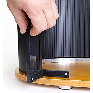 Pop-up Podium Counter with Kidney Bean Shaped Wood Grain Table Surface and Black Body - Portable Design, No Tools Required! (TSPCL02WD)