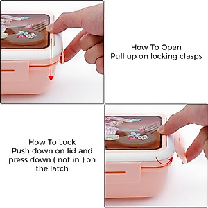 G-Ahora Versatile 2-Compartment Me-lody Bento Boxes, Me-lody Lunch Box, Leak-Proof Lunchbox Bento Box with Utensil Set for Dining Out, Work, Picnic (LBOX Me)