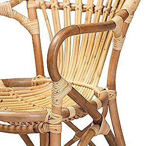 bali & pari Sheraton Modern and Contemporary Light Honey Rattan Dining Chair