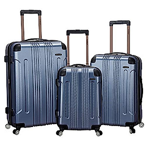 Rockland Hardside Expandable Luggage with Spinner Wheels, Blue, 28-24-20-Inch
