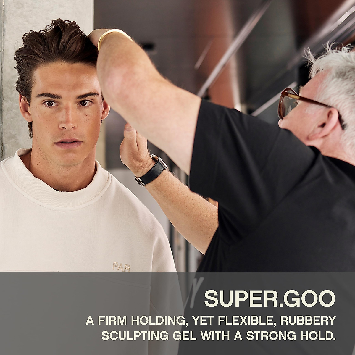 KEVIN.MURPHY SUPER.GOO - Sculpting Rubbery Gel - For All Hair Types - Curl Enhancer - Natural Finish & Firm Hold Hair Gel - Water Soluble - Paraben Free - 100 g / 3.5 oz