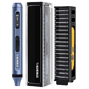 STREBITO 3.7V Mini Electric Screwdriver Set, 42-in-1 Electric Precision Screwdriver, Compact Electric Screwdriver Rechargeable with Display, Small Tool Kit for Electronic Computer Laptop RC Drone