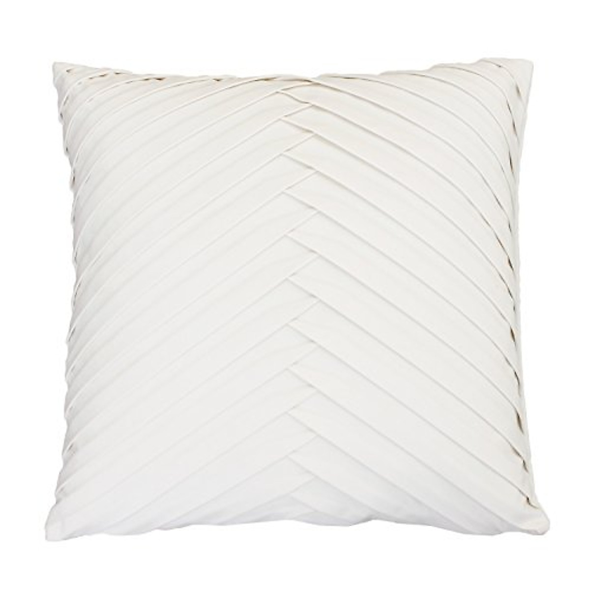 Thro by Marlo Lorenz Velvet Pillow, 1 Count (Pack of 1), Soft White