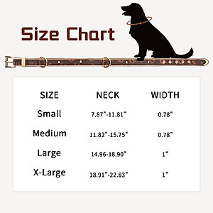 Thankspaw Leather Dog Collar Soft & Durable Strong Waterproof Collars Adjustable for Small Medium Large Dogs Brown M