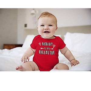 BesserBay Valentine's Day Baby Heart Bodysuit Infant Mommy Is My Valentine Red 100% Cotton Onesie 3-6 Months