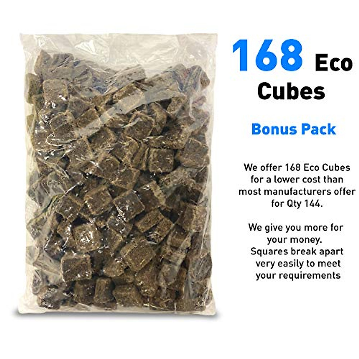 Eco Cubes Fire Starter Squares – Great Fire Starters for Wood Stove, Fireplace, Charcoal Grill – Quantity 168