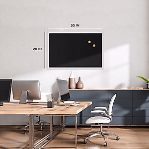 U Brands Magnetic Chalkboard, 30 X 20 Inches, White Décor Frame