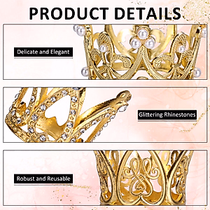 Ayfjovs 15 Pieces 3 Size Crown for Cake Topper Mini Baby Crown Tiny Queen Crowns for Flower Bouquet Accessories Mother's Day Women Lady Girl Wedding Baby Shower Birthday Valentines Party Decoration