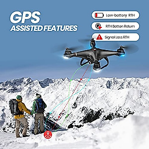 Holy Stone GPS Drone with 1080P HD Camera FPV Live Video for Adults and Kids, Quadcopter HS110G Upgraded Version, 2 Batteries, Altitude Hold, Follow Me and Auto Return, Easy to Use for Beginner