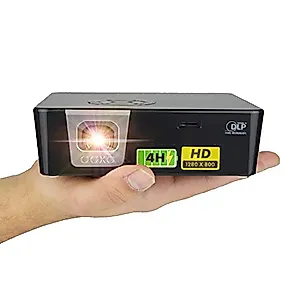 AAXA P6X 1000 Lumen Battery Projector, 4 Hour Battery, Portable Mini Projector, DLP 1080p Support, 30,000 Hours LED, 15000mah Powerbank, HDMI/USB/microSD Input, Worlds Brightest Battery Pico Projector