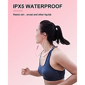 Tecno Wireless Bluetooth Headphones with Microphone, 38H Playtime Neckband Wireless Headphones, (B1-Black+Bule+Pink)