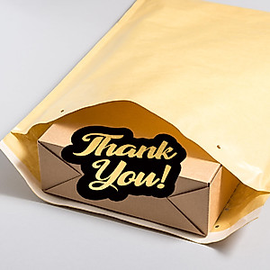 200PCS Unique Thank You Cards Small Business, Black Gold Thank You Cards for Small Business, Double-sided Printing Package Insert Notes for Small Business Owners Stores Online Retailers