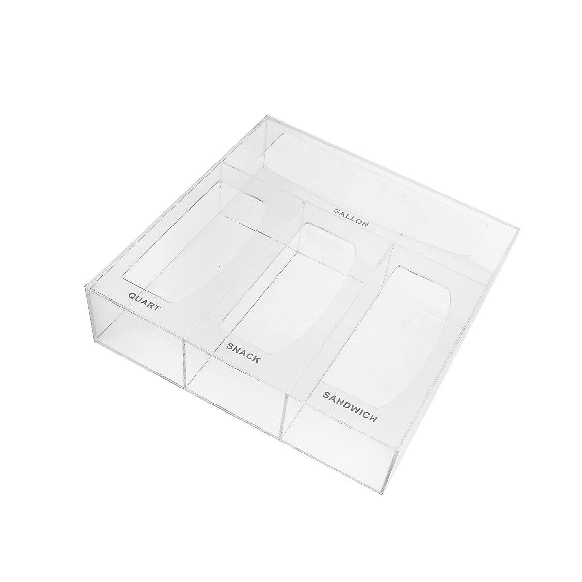 Plutreas Ziplock Bag Storage Organizer, Compatible with Quart Sandwich Snack&Gallon Variety Size Bags (Style A)