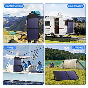 MARBERO 40000mAh Portable Power Bank with AC Outlet and 100W Portable Solar Panel for iPhone, Galaxy, Tablets Outdoor Camping Home Office Emergency,iPhone, Galaxy, Tablets