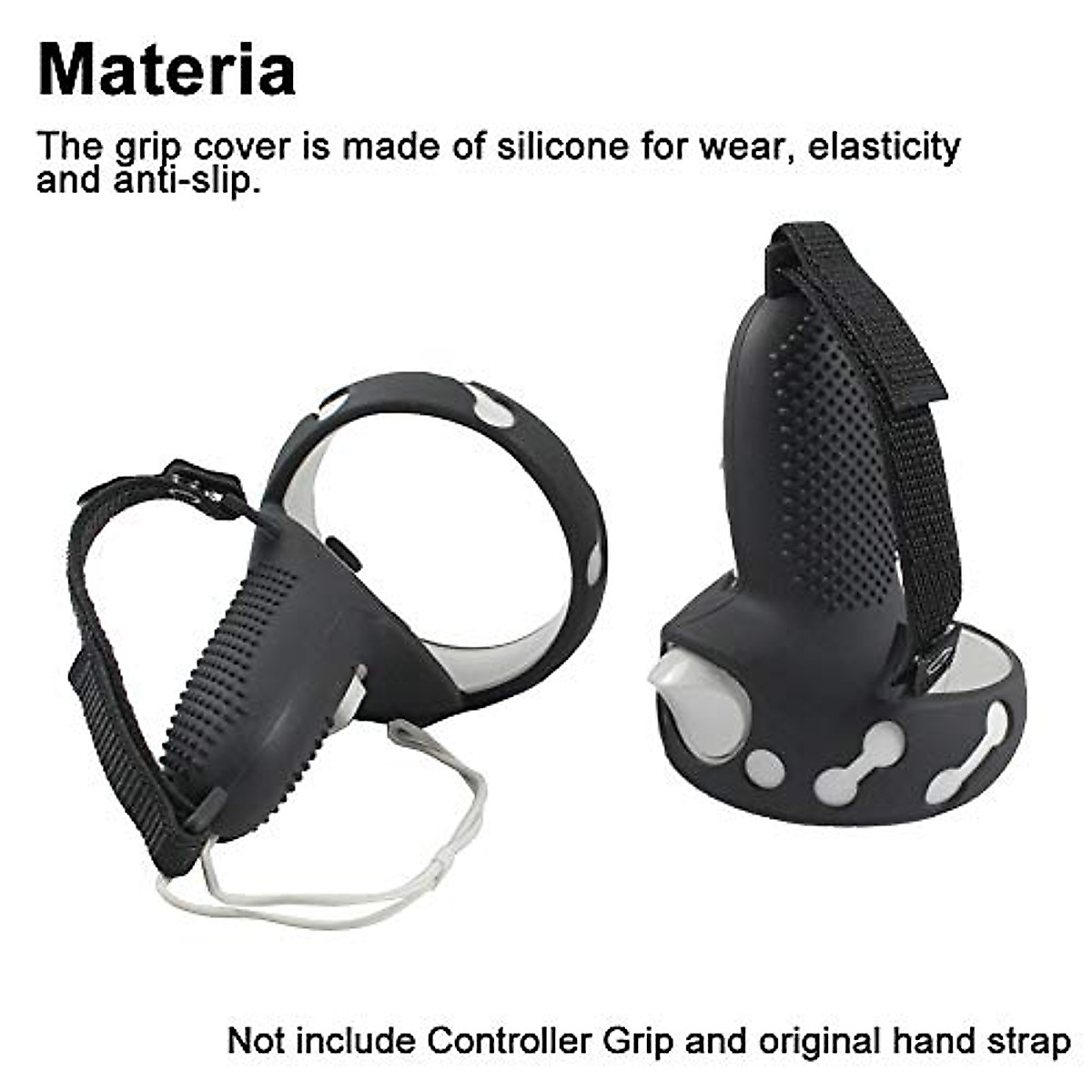 Kakalote Compatible for O culus Quest 2 Touch Controller Full Grip Cover, Slip Proof and Fall Proof Protective Silicone Sleeve with Hand Strap for Quest 2 Headset