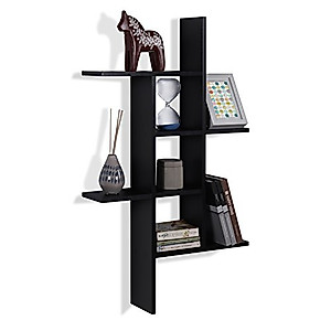 Danya B. Cantilever Cubby Decorative Modern Wall Mount Shelf – Horizontal or Vertical (Black)