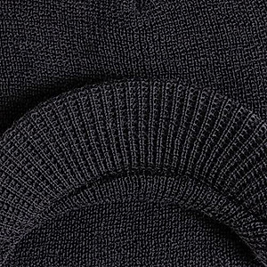 Warm Winter Watch Cap 100% Wool Beanie Made in USA to Military Specifications (1 Pack, Black)