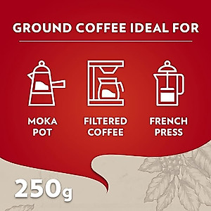 Lavazza Qualita Rossa Ground Coffee Blend, Medium Roast, 8.8 Ounce (Pack of 4)