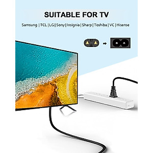 15Ft AC Power Cord for PS5 PS4 PS3,Xbox One S/X,Samsung TCL Roku Apple Toshiba Insignia LED LCD Smart TV,2 Prong Power Cable Replacement for HP Canon Printer