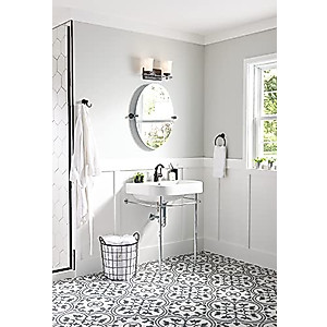 Moen Sarona Mediterranean Bronze One-Handle Single Hole Rustic Farmhouse Bathroom Faucet with Optional Deckplate, Traditional Bathroom Sink Faucet and Drain Assembly, 84144BRB