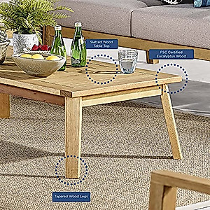 Modway EEI-3682-NAT Sedona Coffee Table, Natural Taupe