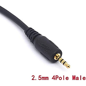 PIIHUSW 2.5mm Male to 3.5mm Female Cable Headphone Audio Converter 4 Poles Stereo Adapter(20cm)