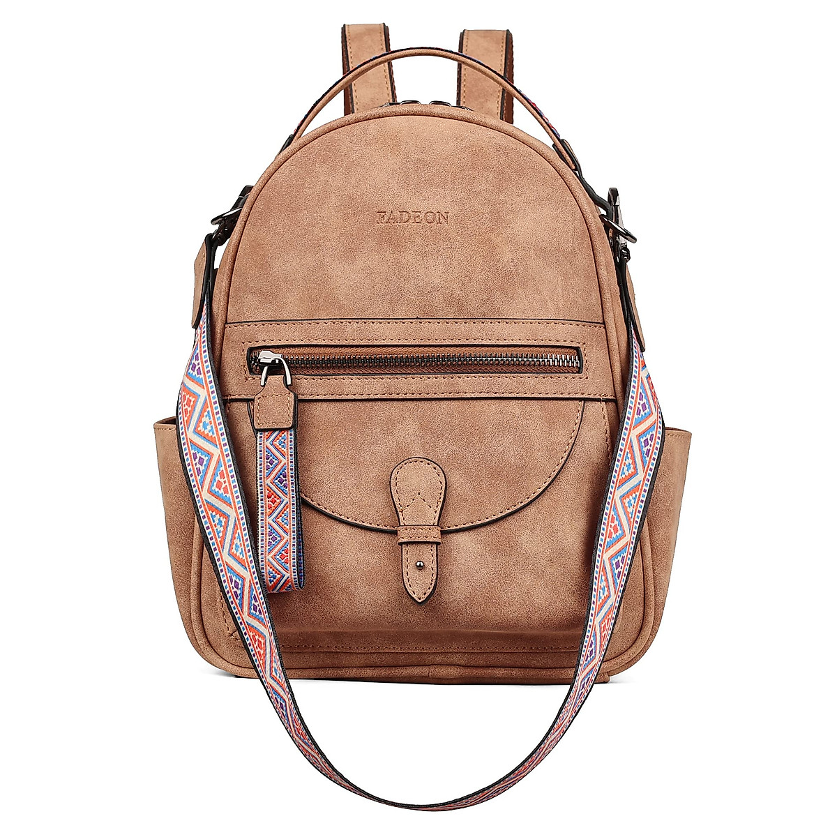 FADEON Mini Backpack Purse for Women, Designer Leather Cute Roomly Small Backpacks, Ladies Shoulder Backpack Fashion Handbag