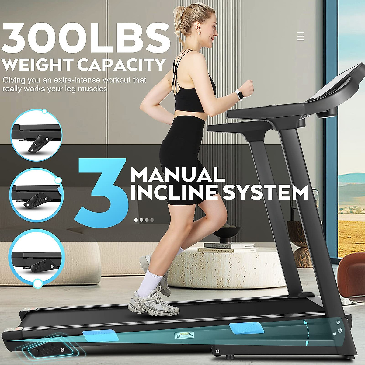 ANCHEER Treadmill 300 lb Weight Capacity