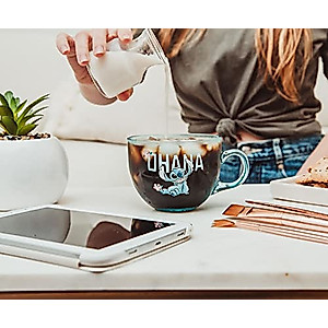 Disney Lilo & Stitch Ohana Glass Coffee Mug | Holds 16 Ounces