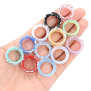 Qmcandy 24pcs Soft Flexible Silicone Ear Tunnels Glitter Spattered with Spots Gauges Piercing Jewelry 20mm