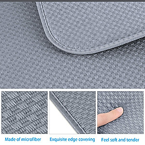 2 Pack Dish Drying Mats for Kitchen, Microfiber Dish Drying Rack Pad, Kitchen Counter Mat - 18X16 Inch