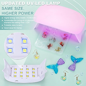 Deeteck UV Resin Kit with Light for Beginners-400g Highly Crystal Clear Hard Epoxy Resin Supplies with 200pcs Making Kit and UV Lamp, Silicone Molds for DIY Arts and Crafts, Fast Curing for Making