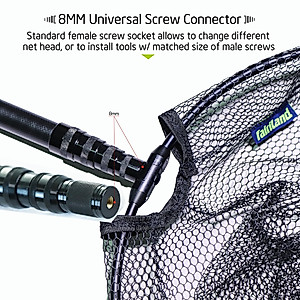 Fairiland Telescopic Fishing Net Long Handle Landing Net with Carbon Pole Rubber Fishing Net Full Metal Hoop Fish Landing Let (3.45M/11FT)