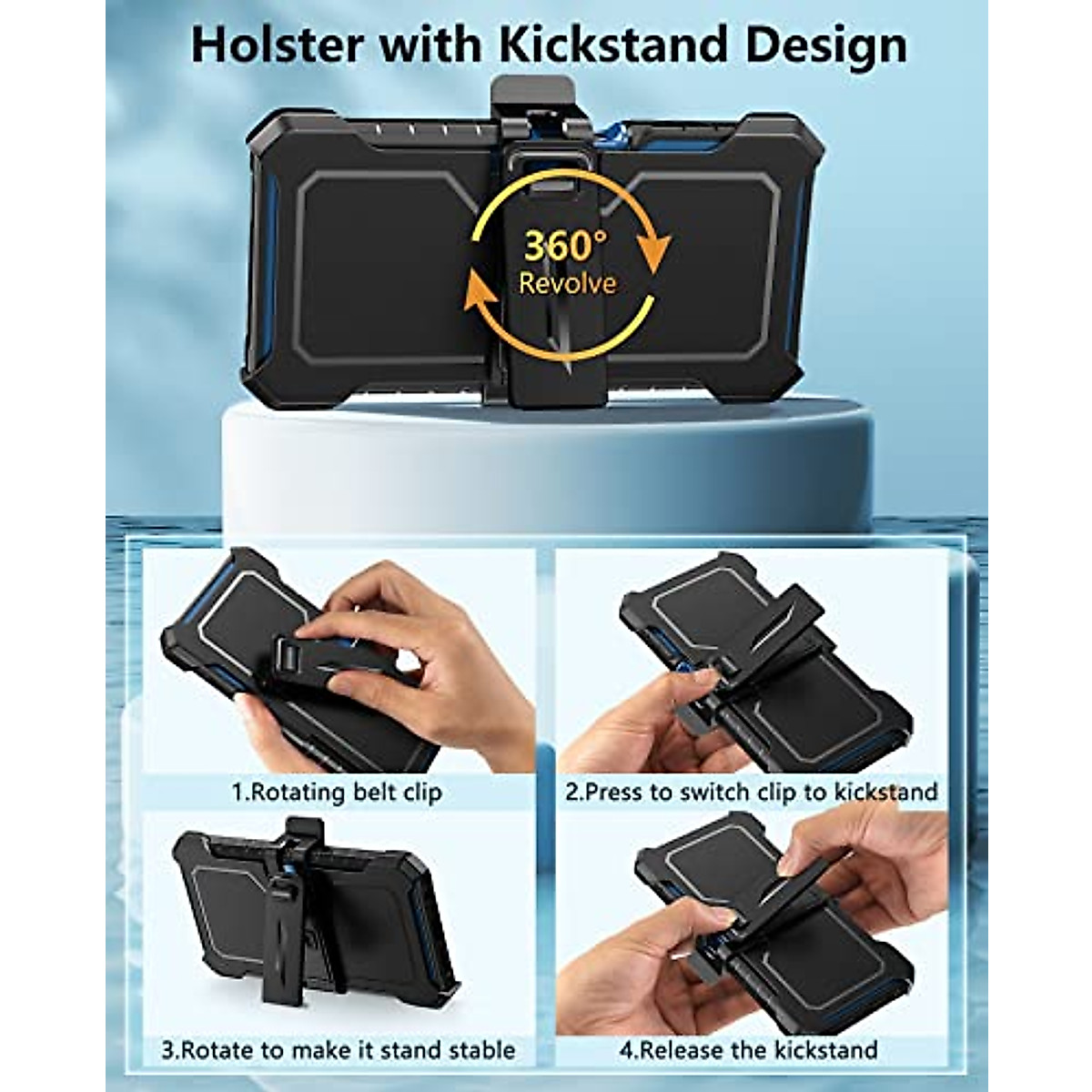 SOiOS for Samsung Galaxy A03s Case: Military Grade Rugged Drop Proof Protection Cases with Kickstand | Heavy Duty Protective Cell Phone Holster Cover | Durable Matte Textured Shockproof TPU Protector