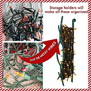 EDSRDUS Set of 6 Rope Winder, Strong & Hangable Light & Cord Wind Up Christmas Light Storage for Organizing Christmas Lights & Electric Cords, Each Holds Up to 98 ft (Green, 7inch x 8inch)