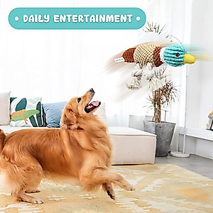 IPORLEER Squeaky Dog Toys, Stuffed Dog Toys for Large Dogs, Soft & Durable Plush Dog Chew Toys with Crinkle Paper for Puppies