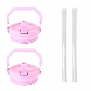 30 oz Tumbler Flip Straw Lid Replacement Fit Compatible with Stanley IceFlow Cup,2 PCS Spill Proof Splash Resistant and Leak Proof Lids,Reusable Tumbler Cover Compatible with Stanley 30 oz Cup (Pink)