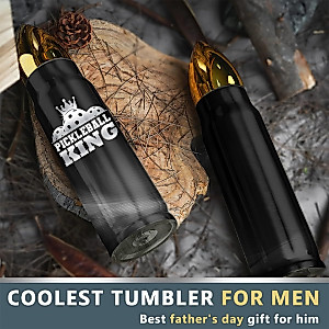 NAMRIST Pickleball King Bullet Tumbler 17 oz Stainless Steel Vacuum Insulated Sports Tumblers Double Wall Thermal Flask Travel Cup Gifts for Dad Husband Boyfriends Birthday