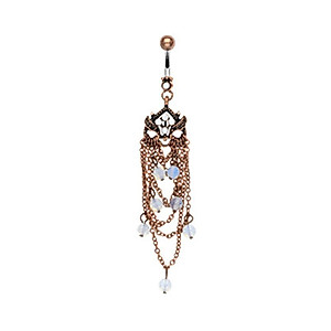 Covet Jewelry Vintage Chandelier Navel Ring with Opal Beads