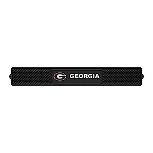 FANMATS 14001 Georgia Bulldogs Drink Bar Mat - 3.25in. x 24in. - Durable Dish Drying Mat, Easy Clean, Counter Mat