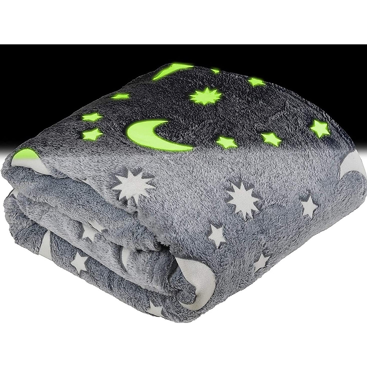 Soft Throw Blanket Camping Blanket Gifts for Boys and Kids Ages 4-14 and for Grandkids - [Gray] Glow in The Dark 50 x 60 Inches Fun, Cozy Fleece Throw Blankets