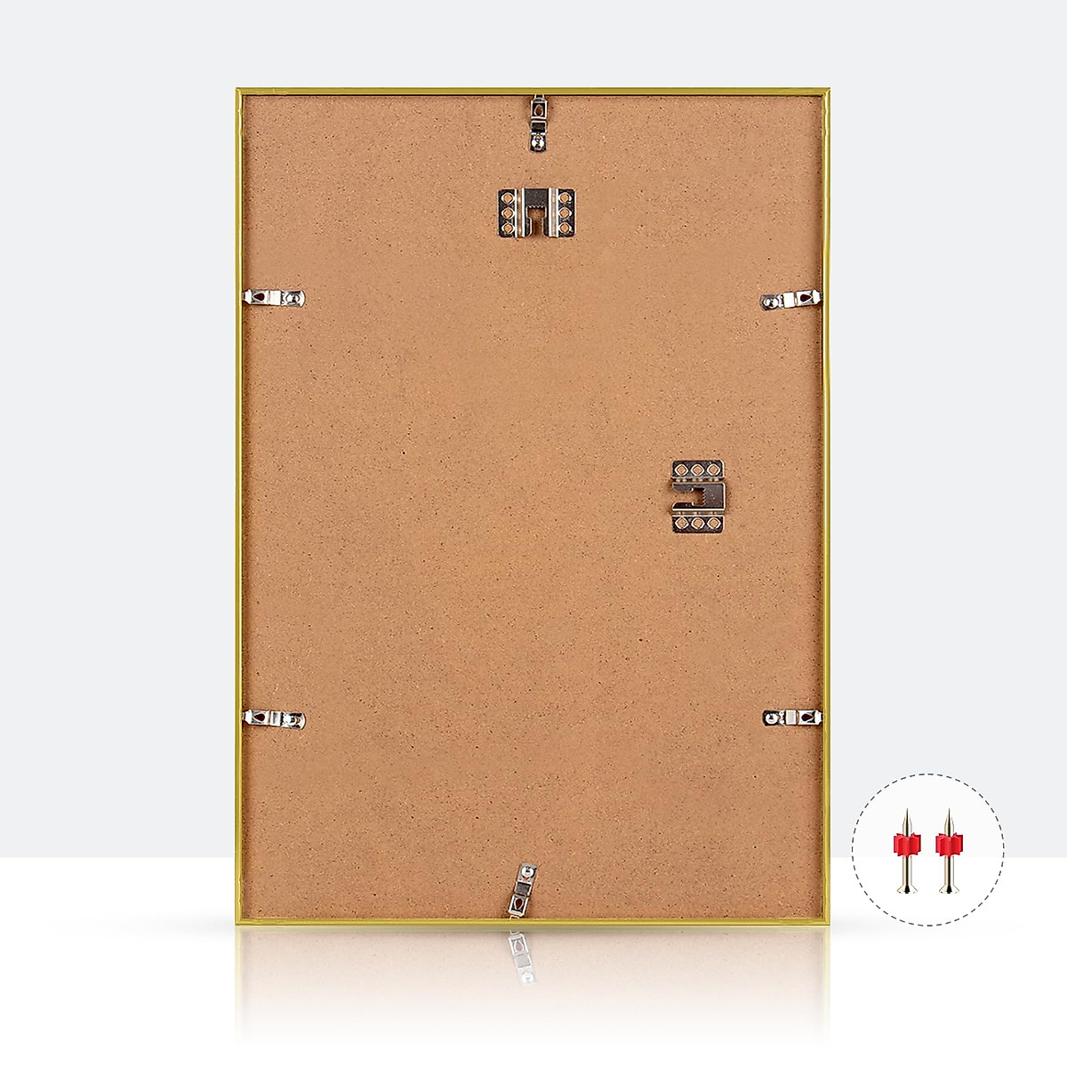 Homso A3 Picture Poster Frame, Display Pictures A4 with Mat or 11.7x16.5 Without Mat, Thin Border Metal with Plexiglass for Horizontal and Vertical, Gold