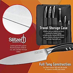 Slitzer Germany 7-Piece Chef's Knife Set, Ergonomically Designed, Professional Grade Chef Knives, Great addition to any kitchen