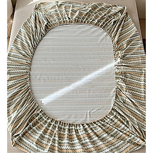 OBONG 100% Cotton Queen Fitted Sheet with Elastic All Around Bedspreads Soft Silky Sateen Weave King Mattress Cover Fits Mattress Upto 11 Inches (Color : A, Size : King)