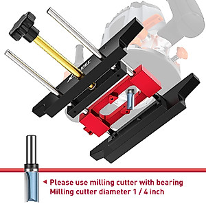 XDOVET 2 In 1 Mortise Tenon Jig Pocket Hole Jig Woodworking Self Center Dowel Jig Hole Locator For Loose Tenon Woodworking DIY Tools