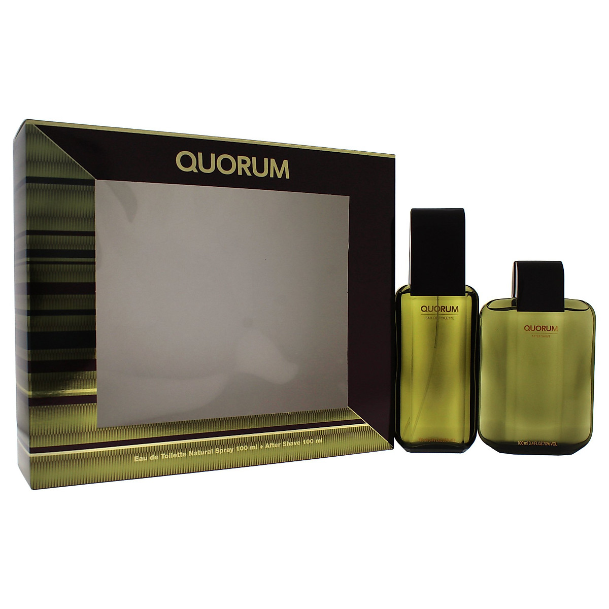 Quorum Silver by Antonio Puig for Men - Cologne And Shave Care Gift Set For Him - Eau De Toilette And Aftershave - Classic Scent - 3.4oz EDT Spray, 3.4oz After Shave Lotion - 2 Pc Gift Set