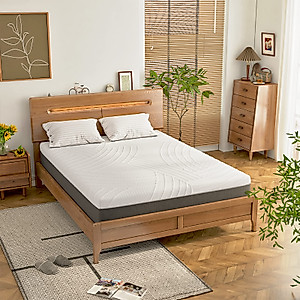 Giantex Memory Foam Mattress, 8 Inch Queen Size, Gel Infused and Bamboo Charcoal Foam for Cool Sleep, Medium Firm Mattress w/Convoluted Foam, Ventilated Hybrid Bed Mattress in a Box, 80L x 60W x 8H